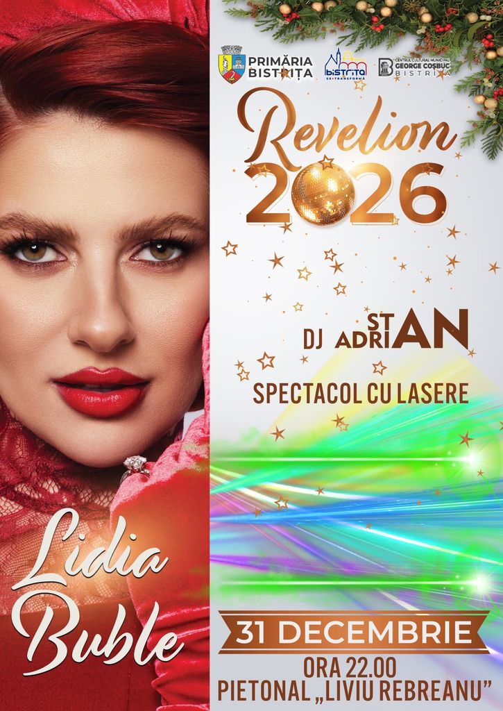 Revelion 2026 pe Pietonal: DJ Adrian Stan, Lidia Buble, show de lasere ...